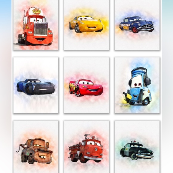Disney | Wall Decor | Cars Disney Pixar Framed Pictures | Poshmark